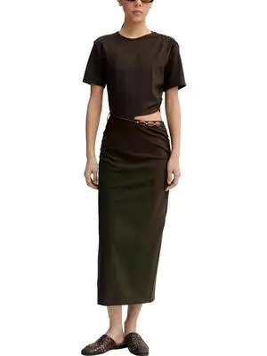 SESSUN Sessùn Vertigo Cut-Out Ruched Midi Dress