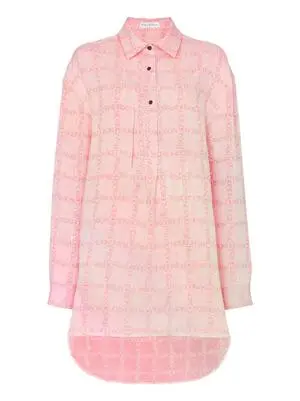 JW ANDERSON JW Anderson Bubblegum Logo Grid Tunic Linen Shirt