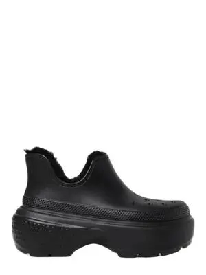 CROCS Stomp Shorty Ankle Boots With Platform Sole - Black