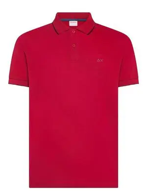 SUN 68 Logo-embroidered Piqué Polo Shirt - Red