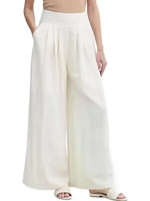 Sisley Pleated Palazzo Pants - Neutrals