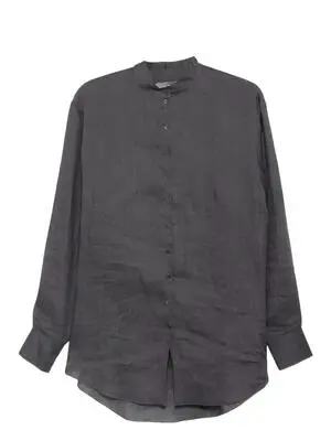 CORTANA Mandarin Collar Button-up Shirt - Grey
