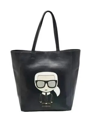 KARL LAGERFELD Karl Lagerfeld Vintage K/Ikonik Leather Tote Bag