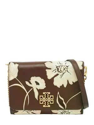 TORY BURCH Tory Burch Britten Floral Leather Clutch With Gold-Tone Hardware