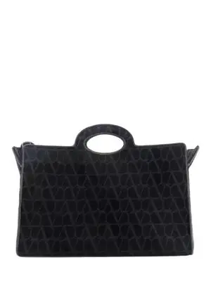 Valentino Garavani Le Troisieme Toile Iconograph Fabric Medium Tote Bag - Black