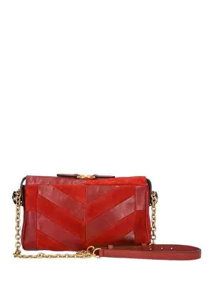 Valentino Garavani Valentino Garavani Panthea Small Shoulder Bag In Suede And Nappa Leather Red