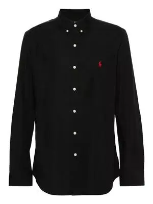 Polo Ralph Lauren Button-down Collar Embroidered-logo Shirt - Black