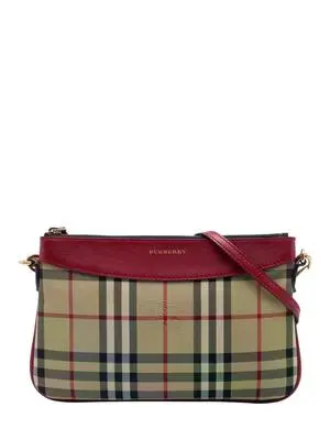 Burberry Haymarket Peyton Crossbody Bag - Neutrals