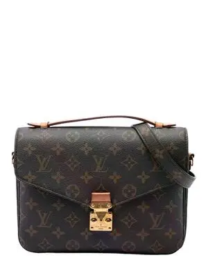 LOUIS VUITTON Louis Vuitton Monogram Pochette Metis Satchel Brown