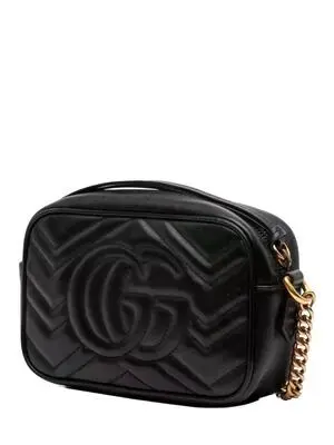 Gucci GUCCI Matelassé Calfskin Crossbody Bag Black