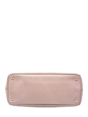 Prada Saffiano Lux Galleria Double Zip Satchel - Brown