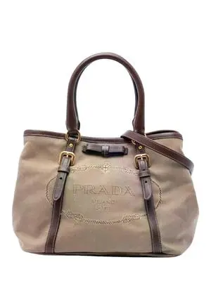PRADA Prada Canapa Logo Bow Satchel