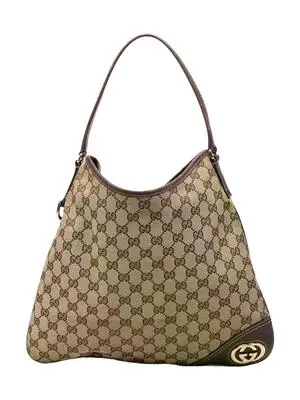 Gucci Gg Canvas New Britt Hobo Bag - Neutrals