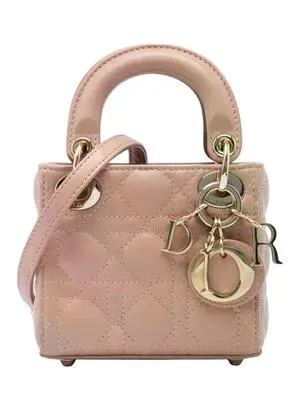 Dior Micro Lambskin Cannage Lady Satchel - Brown
