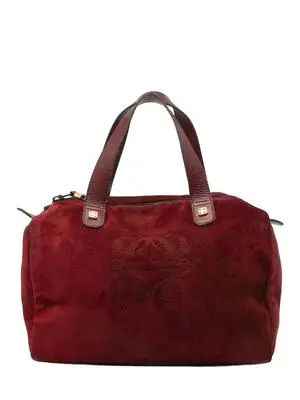 LOEWE Loewe Suede Anagram Boston Bag