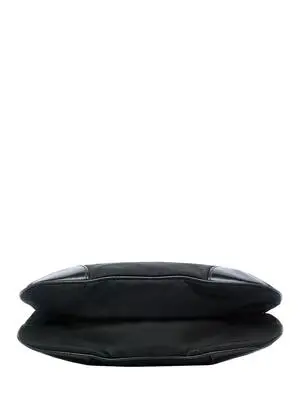 Prada Leather Trimmed Tessuto Crossbody Bag - Black