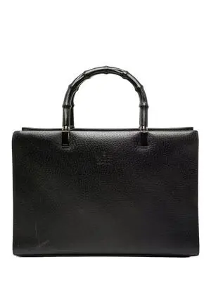 GUCCI Gucci Grained Calfskin Bamboo Handbag