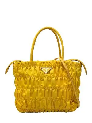 Prada Tessuto Gaufre Satcel - Yellow