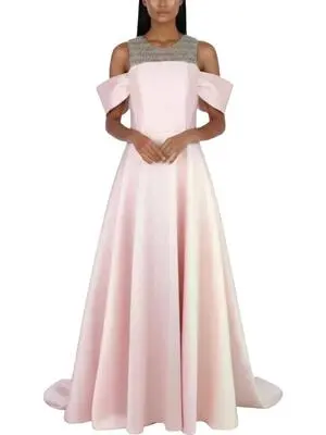 LOODYANA Embellished Off-shoulder Maxi Dress - Pink