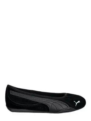 PUMA Catch Soleil Logo-embroidered Ballet Flats - Black