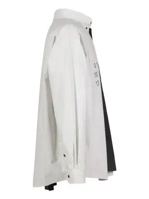 MAISON MARGIELA Two-tone Cotton Poplin Shirt - Black