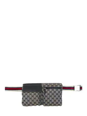 Gucci Gg Canvas Web Double Pocket Belt Bag - Neutrals
