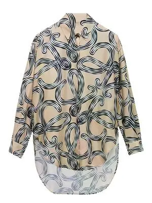 Loewe Anagram Print Relaxed Fit Shirt - Neutrals