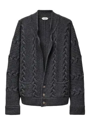 Versace Wool & Cashmere Knit Cardigan - Grey