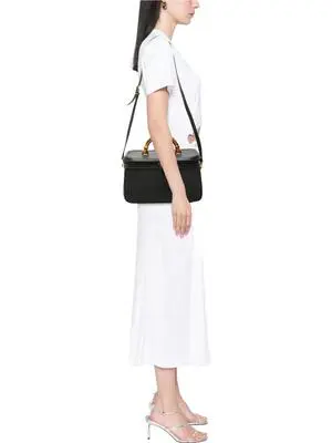 Gucci 20th Century Calfskin Bamboo Vanity Bag Satchel - Green