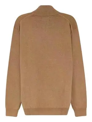 Polo Ralph Lauren Embroidered Logo Quarter-zip Sweater - Neutrals