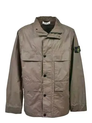 Stone Island Waxed-effect Field Jacket - Brown