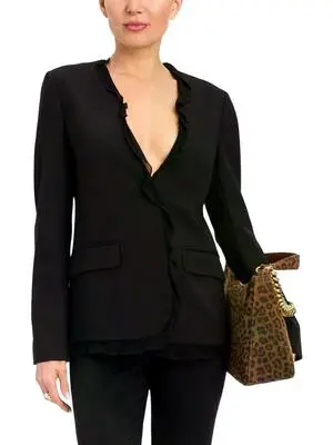 TWINSET Ruffled Trim Blazer - Black