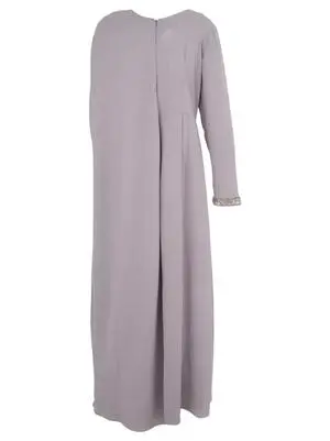 LOODYANA Embellished Cape Overlay Maxi Dress - Grey