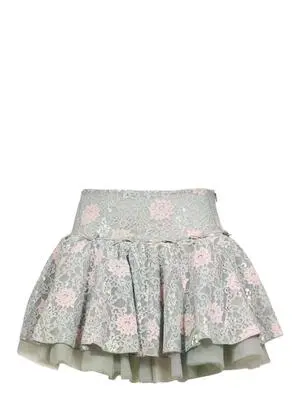 MIMI WADE Mimi Wade Angelina Floral Lace Mini Skirt