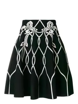 Alexander McQueen High Waisted Knitted Skirt - Black