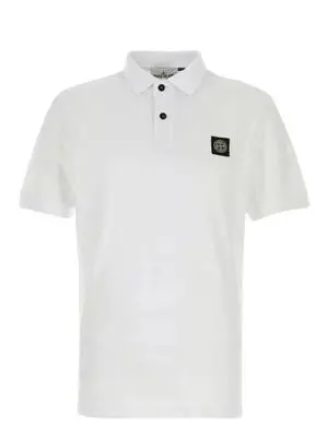 Stone Island Logo-patch Short-sleeve Polo Shirt Neutrals