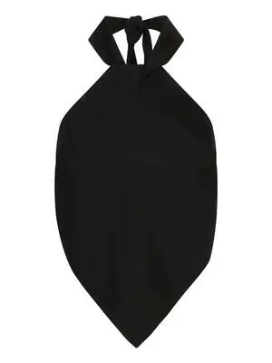 Rabanne Halterneck Handkerchief Hem Top - Black