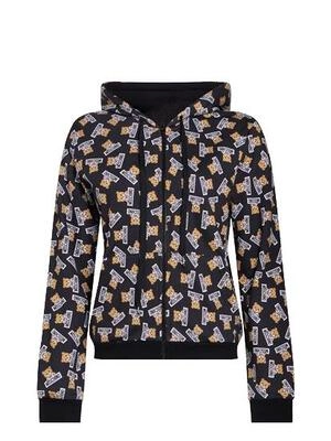 Moschino Cotton Logo Print Hooded Sweatshirt - Black