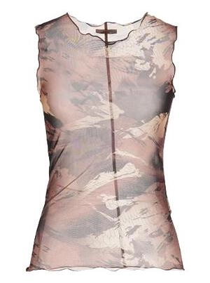 Heron Preston Chocolate Polyamide & Elastane Mesh Sleeveless Crewneck Top - Brown