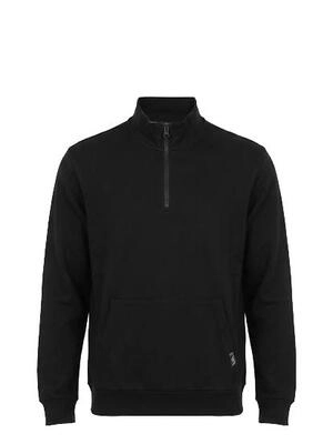 Emporio Armani Piqué Zip Neck Sweatshirt - Black