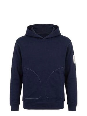 C.P. COMPANY Cotton Fleece Hooded Sweatshirt - Blue