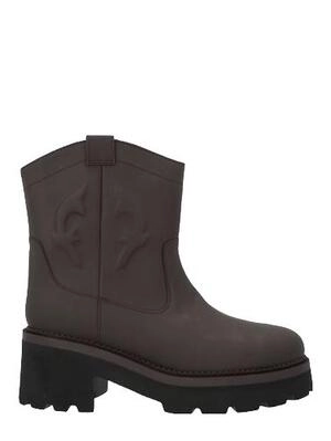 Ba&sh Chocolate Leather Ankle Boots - Brown