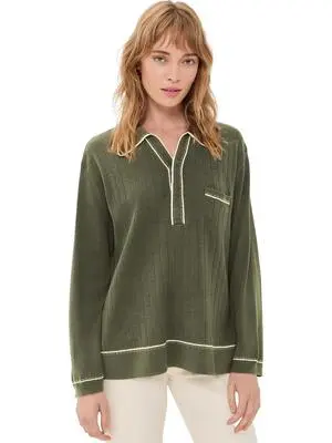 The Great. The Menswear Tipping Polo - Olive