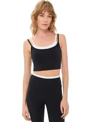 Terez Flex Active Ribbed Layered Tank - Black