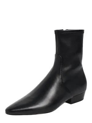 Veronica Beard Glinda Pointed Toe Zip Up Ankle Boots - Black