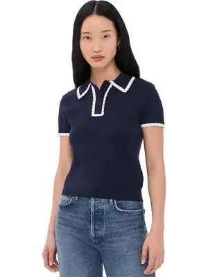 ENGLISH FACTORY English Factory Scallop Detailed Short Sleeve Polo