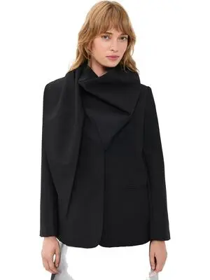 Sea Remi Blazer With Attached Scarf - Black
