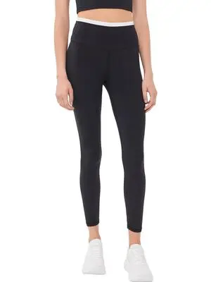 Terez Flex Active Ribbed Layered Leggings - Black