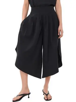 Secular Rafa Pleated Wide-leg Shorts - Black