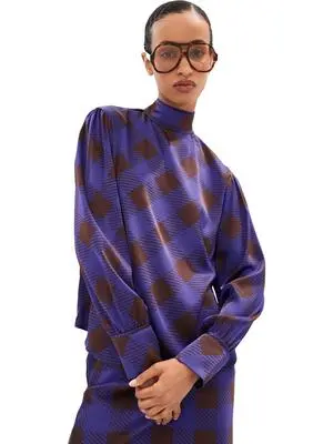 LE BOP Zaza Blouse - Deep Iris/brown